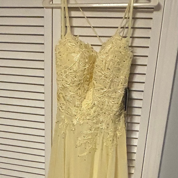 Dresses | Floor Length Lemon Yellow Prom Dress | Poshmark